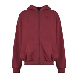 Sweatjacke Karl Kani "Karl Kani KK Small Signature Essential Os Ziphoodie", Damen, Gr. M, rot, 80% Baumwolle, 20% Polyester, ohne Ausschnitt, Sweatjacken Sweatjacke