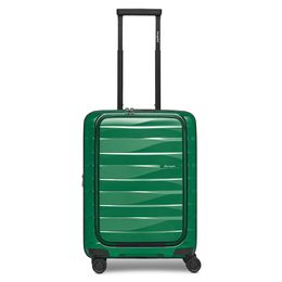 Trolley BERGPFEIL "Travel 4 Rollen Kabinentrolley 55 cm Laptopfach mit Dehnfalte", Gr. 46 l, gruen, Polypropylen, Koffer