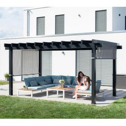 Pavillon Sojag "Pergola Yamba 10x16 anthrazit", grau (anthrazit, anthrazit), B/H/T: 495cm x 253cm x 295cm, Pavillons, BxTxH: 495x295x253 cm