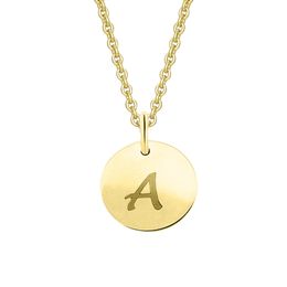 Kettenanh&auml;nger ONE ELEMENT "Buchstabe A Buchstaben Anh&auml;nger aus 333 Gelbgold &Oslash; 11,0 mm", gold, Schmuckanh&auml;nger, Damen, A, Gelbgold 333 Gold, Gelbgold 333, Gold, Kettenanh&auml;nger