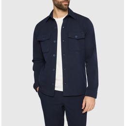 Outdoorhemd MAC "Overshirt", Herren, Gr. L (40), N-Gr, midnight blau, Web, Obermaterial: 62% Polyester, 33% Viskose, 5% Elasthan, unifarben, bequem h&uuml;ftbedeckend, Manschette, Hemden, Over-Size- Look