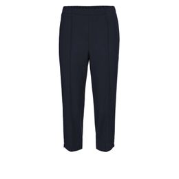 Caprihose GOLDNER "Kurzgr&ouml;&szlig;e Sportive 7/8-Hose mit Biesen", Damen, Gr. 19, K-Gr, blau (dunkelblau), Obermaterial: 100% Polyester COOLMAX(R) PES(Coolmax)., normal, Hosen Caprihose, Ohne