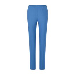 Stoffhose GOLDNER "Kurzgr&ouml;&szlig;e Elegante 7/8-Hose mit Schlupfbund", Damen, Gr. 22, K-Gr, blau, Obermaterial: 67% Baumwolle CO. 28% Polyamid PA. 5% Elasthan EL., schmal, Hosen Stoffhose, figurschmeichelde Schnittf&uuml;hrung