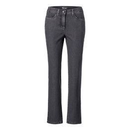 Regular-fit-Jeans GOLDNER "Denimhose mit Stretchkomfort", Damen, Gr. 42, N-Gr, grau (anthrazit), Obermaterial: 78% Baumwolle CO. 20% Polyester PES. 2% Elasthan EL., normal, Jeans, Ohne