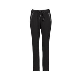 2-in-1-Hose GOLDNER "Kurzgr&ouml;&szlig;e Elegante Joggpants SARA, hoher Bund", Damen, Gr. 20, K-Gr, schwarz, Obermaterial: 67% Viskose CV. 27% Polyamid PA. 6% Elasthan EL., normal, Hosen, Ohne
