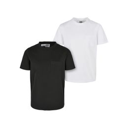 T-Shirt Urban Classics "Urban Classics Herren", Jungen, Gr. 122/128, schwarz, wei&szlig;, 100% Baumwolle, unifarben, normal, Rundhals, Shirts T-Shirt