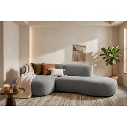 Ecksofa Home Affaire "OSTRUP Rundsofa, L-Form, Naturt&ouml;ne, Boucle", graphite, B:278cm H:73cm T:152cm, 100% Polyester, Sofas, Ecksofa, Breite 278 cm, organische Form mit sanften Rundungen