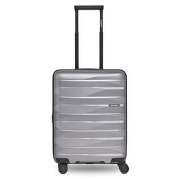 Trolley BERGPFEIL "Travel 4-Rollen Kabinentrolley S 55 cm mit Dehnfalte", Gr. 44 l, silberfarben, Polypropylen, Koffer