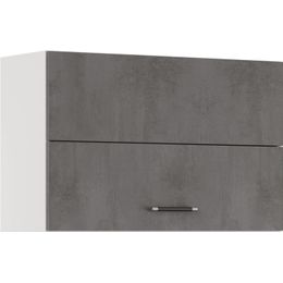 Faltlifth&auml;ngeschrank IMPULS K&Uuml;CHEN "Prag", in zwei Breiten, H&ouml;he 57,9 cm", grau (beton, optik schiefer dunkelgrau), B:90cm H:57,9cm T:34,2cm, Dekorfolie, Holzwerkstoff, Schr&auml;nke, vormontiert, mit Falt-Liftt&uuml;r bestehend aus 2 Fronten