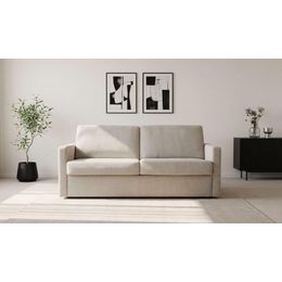 Schlafsofa Home Affaire "GOLDPOINT 182cm, Dauerschl&auml;fer, Liegefl&auml;che 140/200 cm", cream, B:182cm H:85cm T:100cm, 100% PES, Sofas, Schlafsofa, 3-Sitzer mit Dauerschl&auml;fer-Funktion, Bonell-Federkernmatratze