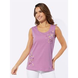 Shirttop Classic Basics, Damen, Gr. 38, rosa (orchidee, ros&eacute;), 100% Baumwolle, gebl&uuml;mt, gemustert, mehrfarbig, Rundhals, Tops Shirttop