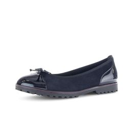 Ballerina Gabor "Sportliche Ballerina Materialmix Leder/Lederimitat", Damen, Gr. 39, blau, Schuhe Ballerina