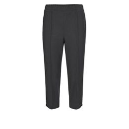 Caprihose GOLDNER "Sportive 7/8-Hose mit Biesen", Damen, Gr. 54, N-Gr, grau (anthrazit), Obermaterial: 100% Polyester COOLMAX(R) PES(Coolmax)., normal, Hosen Caprihose, Ohne