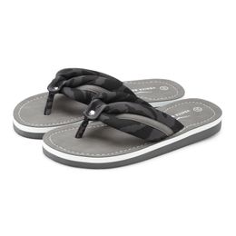 Badezehentrenner Venice Beach "Sandale, Badeschuh, Badelatsche, Flip Flop, Badeschlappe, Sommerschuhe", Damen, Gr. 44, grau, schwarz, Obermaterial: 80% Textilmaterial, 20% Lederimitat. Decksohle: 100% Lederimitat. Futter: 100% Textilmaterial. Laufsohle: 100% Synthetik, gemustert, mehrfarbig, Schuhe, NEU Zehentrenner mit wasserabweisender und leichter Sohle VEGAN