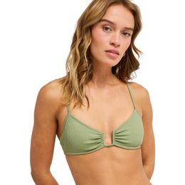 Bandeau-Bikini-Top Roxy "Roxy Love Bralette", Damen, Gr. L, Cup B, oil gr&uuml;n, Obermaterial: 91% Nylon, 9% Elasthan;, Bikini-Oberteile