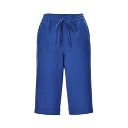 Schlupfhose GOLDNER "Sportliche CARLA Midihose", Damen, Gr. 38, N-Gr, blau (royalblau), Obermaterial: 100% Leinen LI., gerade, Hosen Schlupfhose, Mit Bindeband