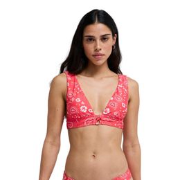 Bandeau-Bikini-Top Roxy "Beach Bandana Elongated Bra", Damen, Gr. XL, Cup B, hibiscus boho bandana random, Obermaterial: 85% Microfaser, 15% Elasthan;, Bikini-Oberteile