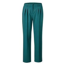Chinohose GOLDNER "Elegante Stoffhose mit B&uuml;gelfalten", Damen, Gr. 38, N-Gr, gr&uuml;n (dunkelgr&uuml;n), Obermaterial: 64% Polyester PES. 32% Viskose CV. 4% Elasthan EL., gerade, Hosen Chinohose, Mit Bund- und B&uuml;gelfalten gearbeitet
