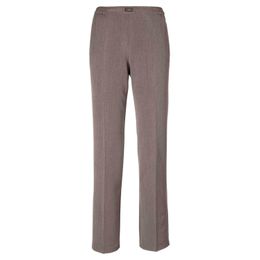 Schlupfhose GOLDNER "Kurzgr&ouml;&szlig;e Professlanhose mit Zierteil", Damen, Gr. 19, K-Gr, beige (taupe, melange), Obermaterial: 62% Polyester PES. 32% Viskose CV. 6% Elasthan EL., normal, Hosen Schlupfhose, Klimak&uuml;nstler Professlan