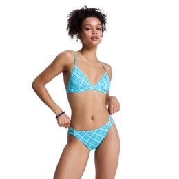 Triangel-Bikini Roxy "Printed Essentials Set", Damen, Gr. L, Cup B, katydid as if plaid, Obermaterial: 85% Microfaser, 15% Elasthan;, Bikini-Sets Triangel-Bikini