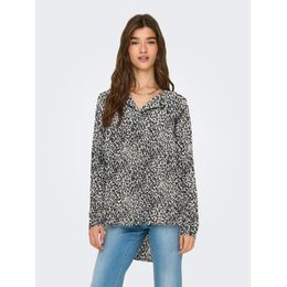 Shirtbluse Only "ONLTIANA LIFE L/S LOOSE SHIRT NOOS PTM", Damen, Gr. M (38), schwarz (schwarz aop:noelle small graphic), Obermaterial: 100% Polyester, bedruckt, loose fit, Blusen