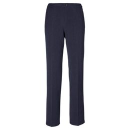 Schlupfhose GOLDNER "Professlanhose mit Zierteil", Damen, Gr. 42, N-Gr, blau (marine), Obermaterial: 62% Polyester PES. 32% Viskose CV. 6% Elasthan EL., normal, Hosen Schlupfhose, Klimak&uuml;nstler Professlan