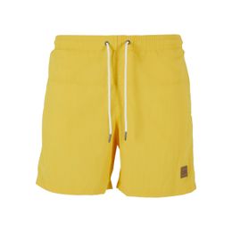 Badeshorts Urban Classics "Urban Classics Herren Block Swim Shorts", Gr. S, US-Gr&ouml;&szlig;en, chrome gelb, 100% Polyamid, Badehosen Badeshorts