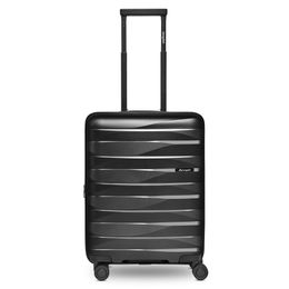 Trolley BERGPFEIL "Travel 4-Rollen Kabinentrolley S 55 cm mit Dehnfalte", Gr. 44 l, schwarz, Polypropylen, Koffer