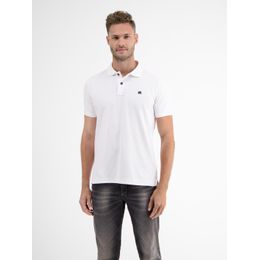 Poloshirt Lerros "COOL & DRY", Herren, Gr. S, wei&szlig;, Single Jersey, Obermaterial: 60% Baumwolle, 40% Polyester, unifarben, normal h&uuml;ftbedeckend, Rundhals, abgesteppte Kante, Shirts, mit Logo-Stickerei