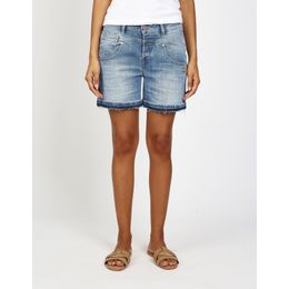 Jeansshorts Gang "94BO SHORTS", Damen, Gr. 31, N-Gr, holiday wash, Denim/Jeans, Obermaterial: 98% Baumwolle, 2% Elasthan, loose fit kniefrei, Jeans Jeansshorts, im Loose Fit, mit Rundpasse