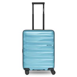 Trolley BERGPFEIL "Travel 4-Rollen Kabinentrolley S 55 cm mit Dehnfalte", Gr. 44 l, hellblau, Polypropylen, Koffer