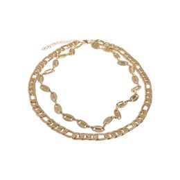 Edelstahlkette Urban Classics "Urban Classics Unisex Layering Basic Necklace", gold, Halsketten, Damen, onesize, Eisen, Edelstahlkette