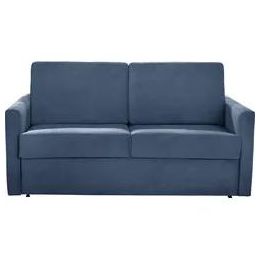 Schlafsofa Home Affaire "Goldpoint 162 cm, Dauerschl&auml;fer, Liegefl&auml;che 120/200cm", blau, B:162cm H:85cm T:100cm, Struktur weich: (100% Polyester);Luxus-Microfaser weich: (100% Polyester), Sofas, Schlafsofa, 2-Sitzer mit Bettfunktion, Bonell-Federkernmatratze