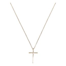 Edelstahlkette Urban Classics "Urban Classics Unisex Big Basic Cross Necklace", gold, Halsketten, Damen, onesize, Edelstahlkette