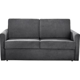 Schlafsofa Home Affaire "Goldpoint 162 cm, Dauerschl&auml;fer, Liegefl&auml;che 120/200cm", grau (anthrazit), B:162cm H:85cm T:100cm, Struktur weich: (100% Polyester);Luxus-Microfaser weich: (100% Polyester), Sofas, Schlafsofa, 2-Sitzer mit Bettfunktion, Bonell-Federkernmatratze