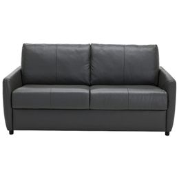 Xora Schlafsofa, Dunkelgrau, Textil, Leder, Kombination Echtleder/Lederlook, 2-Sitzer, 182x91x99 cm, Bettfunktion erh&auml;ltlich, Kinder- & Jugendzimmer, Jugendm&ouml;bel, Jugendsofas
