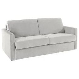 Schlafsofa Home Affaire "GOLDPOINT 182cm, Dauerschl&auml;fer, Liegefl&auml;che 140/200 cm", grau (hellgrau), B:182cm H:85cm T:100cm, Samtoptik (100% Polyester);Struktur (100% Polyester), Sofas, Schlafsofa, 3-Sitzer mit Dauerschl&auml;fer-Funktion, Bonell-Federkernmatratze