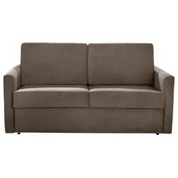 Schlafsofa Home Affaire "Goldpoint 162 cm, Dauerschl&auml;fer, Liegefl&auml;che 120/200cm", braun, B:162cm H:85cm T:100cm, Struktur weich: (100% Polyester);Luxus-Microfaser weich: (100% Polyester), Sofas, Schlafsofa, 2-Sitzer mit Bettfunktion, Bonell-Federkernmatratze