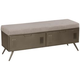 Livetastic Garderobenbank, Grau, Metall, 1-Sitzer, 120x47.5x39 cm, Truhe im Sitz, Garderobe, Garderobenb&auml;nke