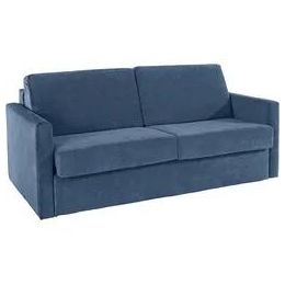 Schlafsofa Home Affaire "GOLDPOINT 182cm, Dauerschl&auml;fer, Liegefl&auml;che 140/200 cm", blau, B:182cm H:85cm T:100cm, Samtoptik (100% Polyester);Struktur (100% Polyester), Sofas, Schlafsofa, 3-Sitzer mit Dauerschl&auml;fer-Funktion, Bonell-Federkernmatratze