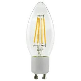 Segula LED-Leuchtmittel "LED Kerze - GU10", Energieeffizienz: F (A-G), transparent (klar), L:95cm &Oslash;:3,5cm, Leuchtmittel, LED Kerze - GU10, 2200K, klar, 3W, CRI 90, dimmbar