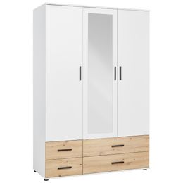 Kleiderschrank Rasant Wei&szlig;/Eichefarben