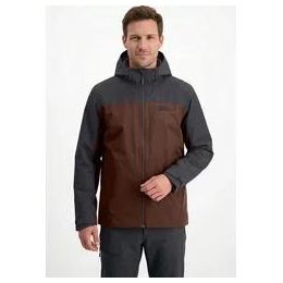 3-in-1-Funktionsjacke Jack Wolfskin "TAUBENBERG 3IN1 JKT M", Herren, Gr. XL, braun (hot choc), Obermaterial: 100% Polyester, normal, hoch geschlossener Ausschnitt, mit verstellbarem Klettverschluss, Jacken, 3in1, wasserdicht, winddicht, &Uuml;bergangsjacke