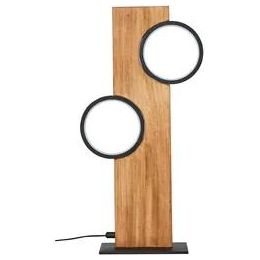 Brilliant LED Tischleuchte "Cheesy", schwarz (matt schwarz, holz), H: 50cm, 1 Stk., Leuchten, 50 cm H&ouml;he, 1300 lm, 3000K, Holz/Metall, natur/schwarz, LED Tischleuchte