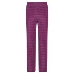 Chinos GOLDNER "Kurzgr&ouml;&szlig;e Elegante Schlupfhose mit weitem Bein", Damen, Gr. 21, K-Gr, pink (beere, gemustert), Obermaterial: 65% Viskose CV. 32% Polyamid PA. 3% Elasthan EL., weit, Hosen, stretchbequemer Jersey