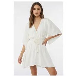 O`Neill Strandkleid O'NEILL "ESSENTIALS TOKEENA COVER UP", Damen, Gr. M (38), N-Gr, snow wei&szlig;, Obermaterial: 100% Viskose, Kleider Strandkleid, mit Spitzendetails am Ausschnitt, locker sitzender Schnitt
