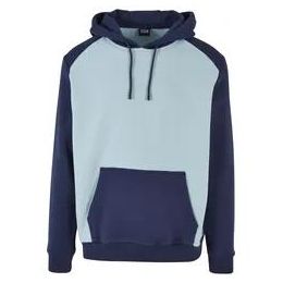 Sweater Urban Classics "Urban Classics Herren 2-Tone Fake Raglan Hoody", Herren, Gr. S, ocean blau, dunkelblau, 65% Baumwolle, 35% Polyester, Sweatshirts Sweater
