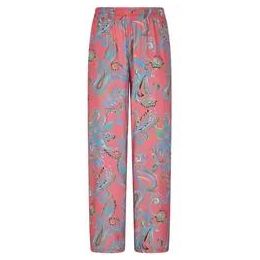 Schlupfhose GOLDNER "Kurzgr&ouml;&szlig;e Leichte Sommerhose mit Paisley-Print", Damen, Gr. 22, K-Gr, rot (koralle, gemustert), Obermaterial: 100% Viskose CV., weit, Hosen Schlupfhose, Eingrifftaschen