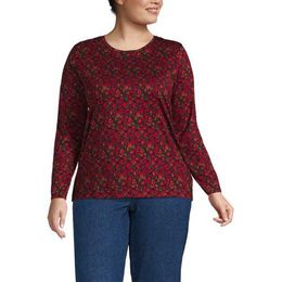 LANDS' END Supima-Shirt, Langarm, Damen,  Rot, Baumwolle, by Lands' End