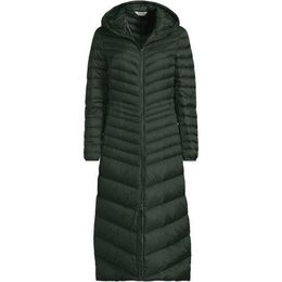 LANDS' END Ultraleichter Maxi-Daunenmantel mit Kapuze WANDERWEIGHT, Damen,  Gr&uuml;n, Nylon/Daunen, by Lands' End